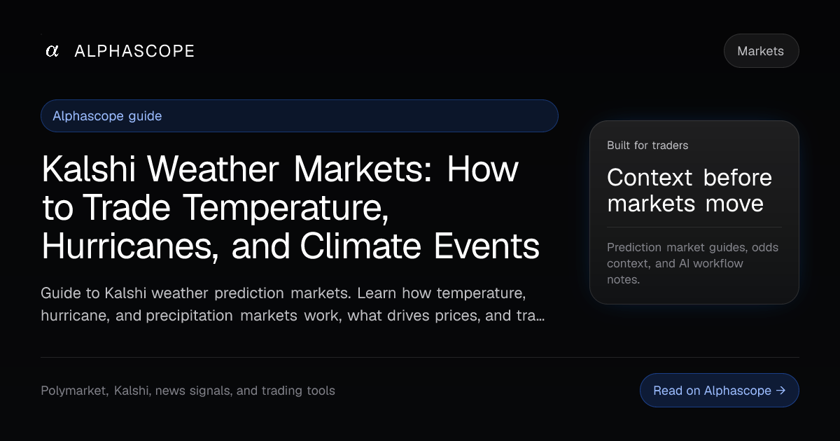Kalshi Weather Markets: How to Trade Temperature, Hurric… | Alphascope