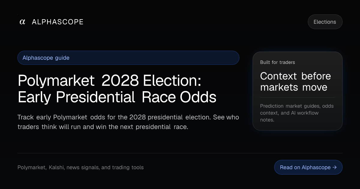Polymarket 2028 Election: Early Presidential Race Odds | Alphascope