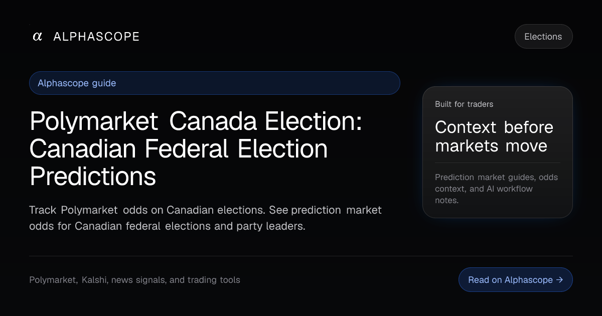 Polymarket Canada Election: Canadian Federal Election Pr… | Alphascope